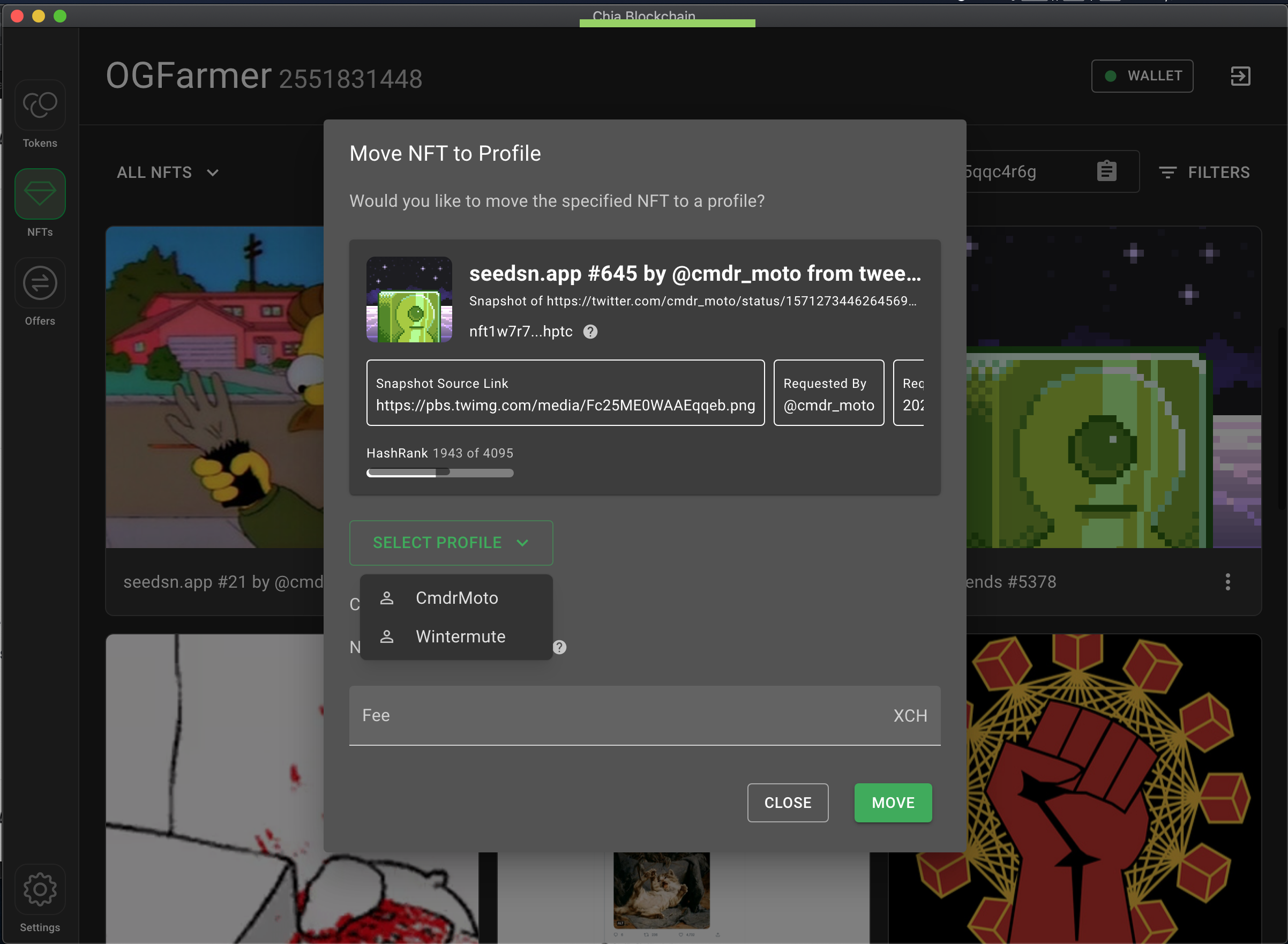 [Bug] Wrong NFT data show when moving NFT to a profile · Issue #13851 · Chia-Network/chia ...