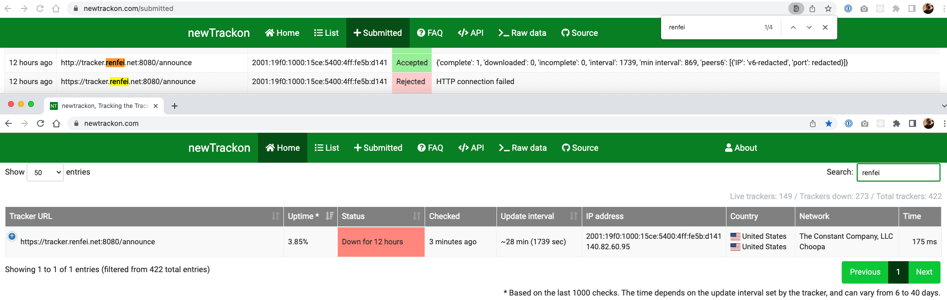 HTTP protocol automatically changed to HTTPS? · Issue #218 · CorralPeltzer/newTrackon · GitHub