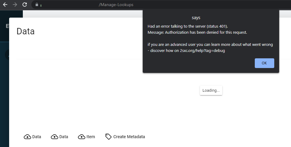 Run Action contentitems throws an unexpected error · Issue #2689 · 2sic/2sxc · GitHub