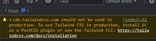 Tailwind cdn is complaining that it shouldn't be run on production. · Issue #62 · OSSPhilippines ...