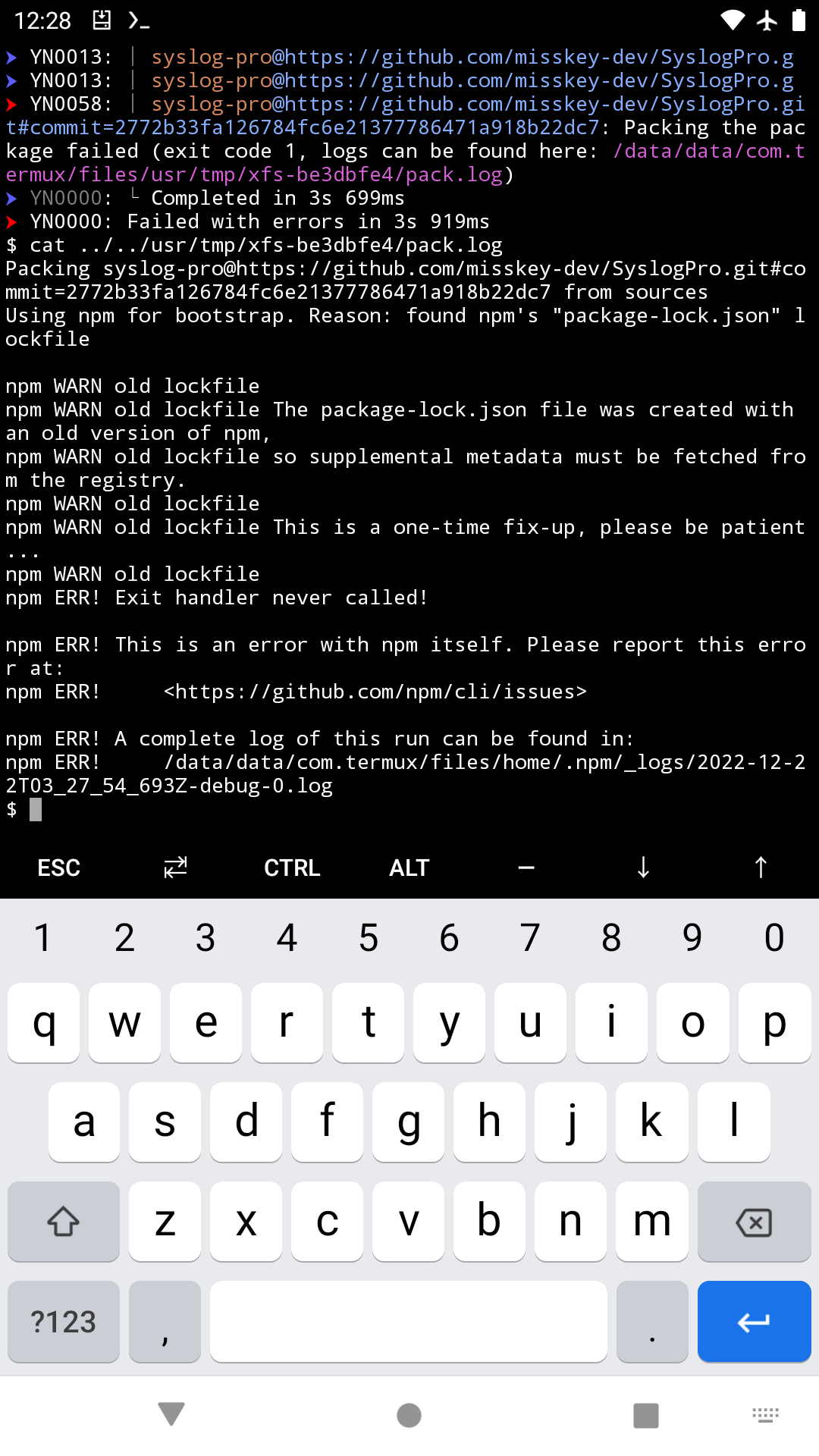 Termuxでyarn installが失敗する · Issue #9382 · misskey-dev/misskey · GitHub