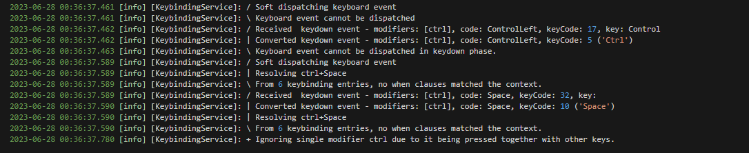 Under inQuickOpen conditions, 'ctrl+space' does not work · Issue #186120 · microsoft/vscode · GitHub