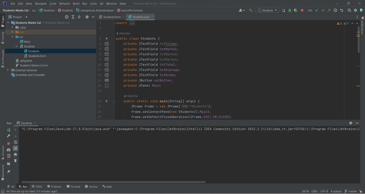 GitHub - Manishab20/Students-Marks-Calculation: Basic Application which ...