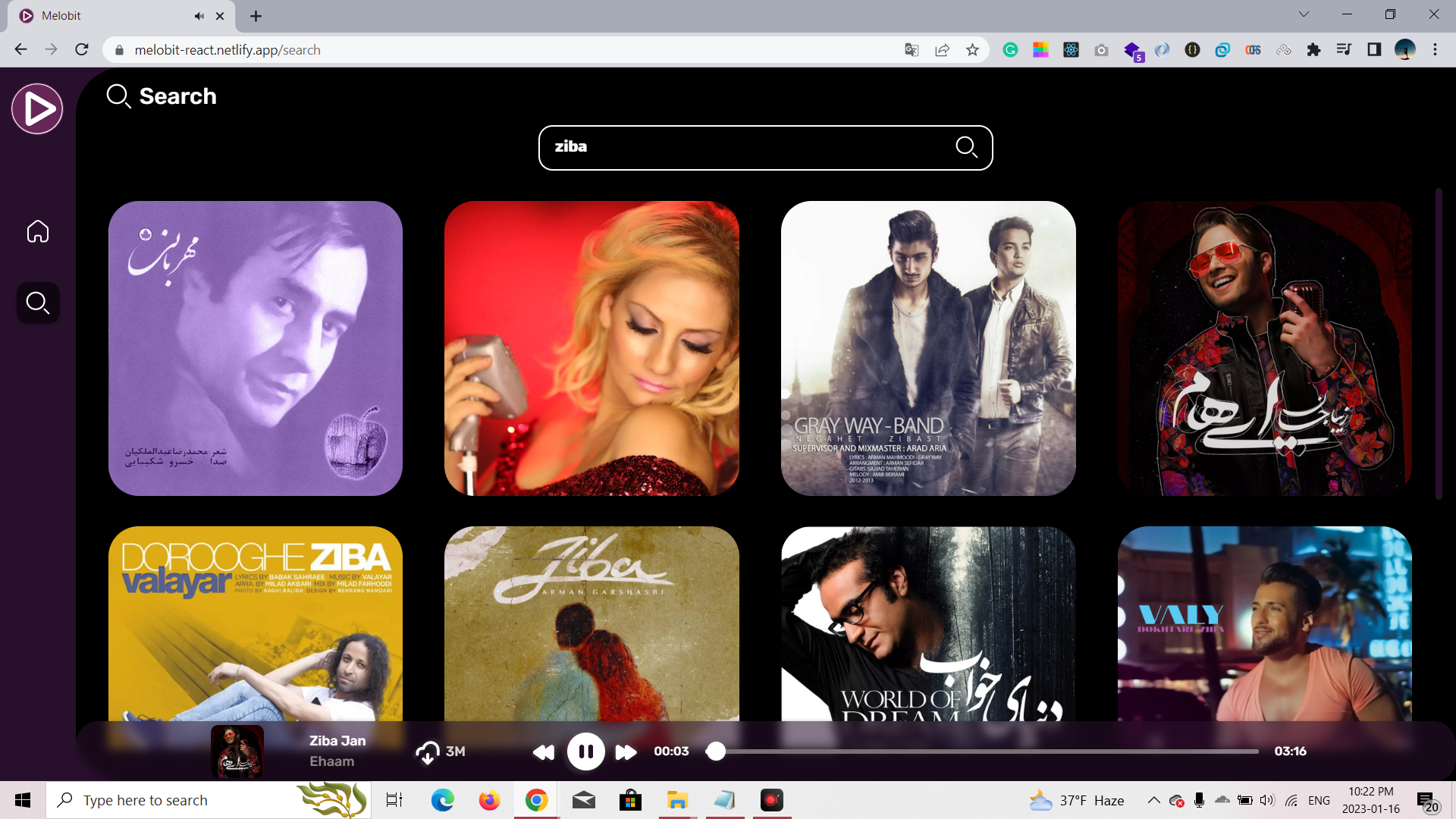 GitHub - MahsaMoadab/melobit-react: online music player