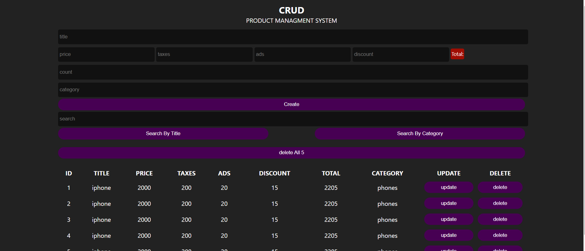 GitHub - YathrebAmarneh/CRUDS-Full-Product-Management-System-using-javascript-