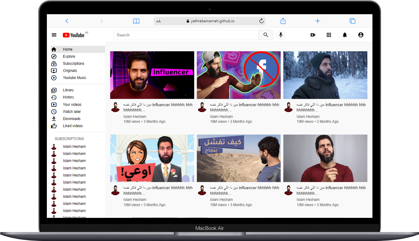 GitHub - YathrebAmarneh/Youtube-clone