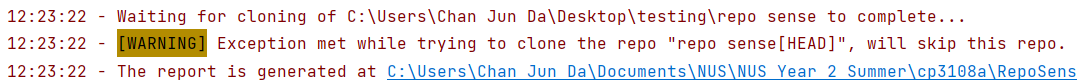 Space in local repo final directory causes cloning exception · Issue #1682 · reposense/RepoSense ...