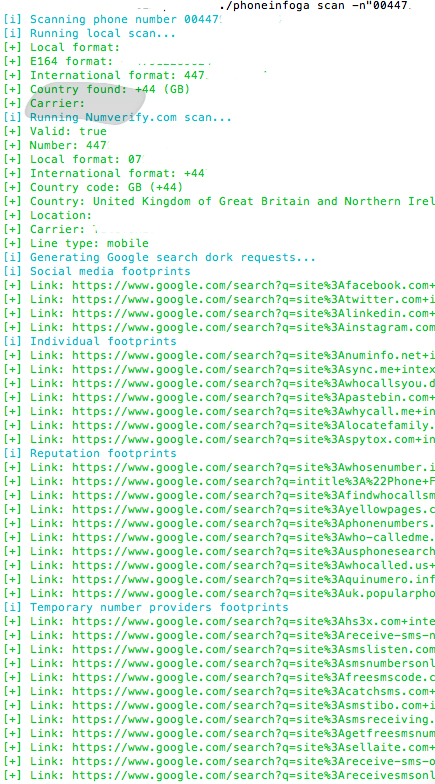 Repeat info on different numbers · Issue #348 · sundowndev/phoneinfoga ...