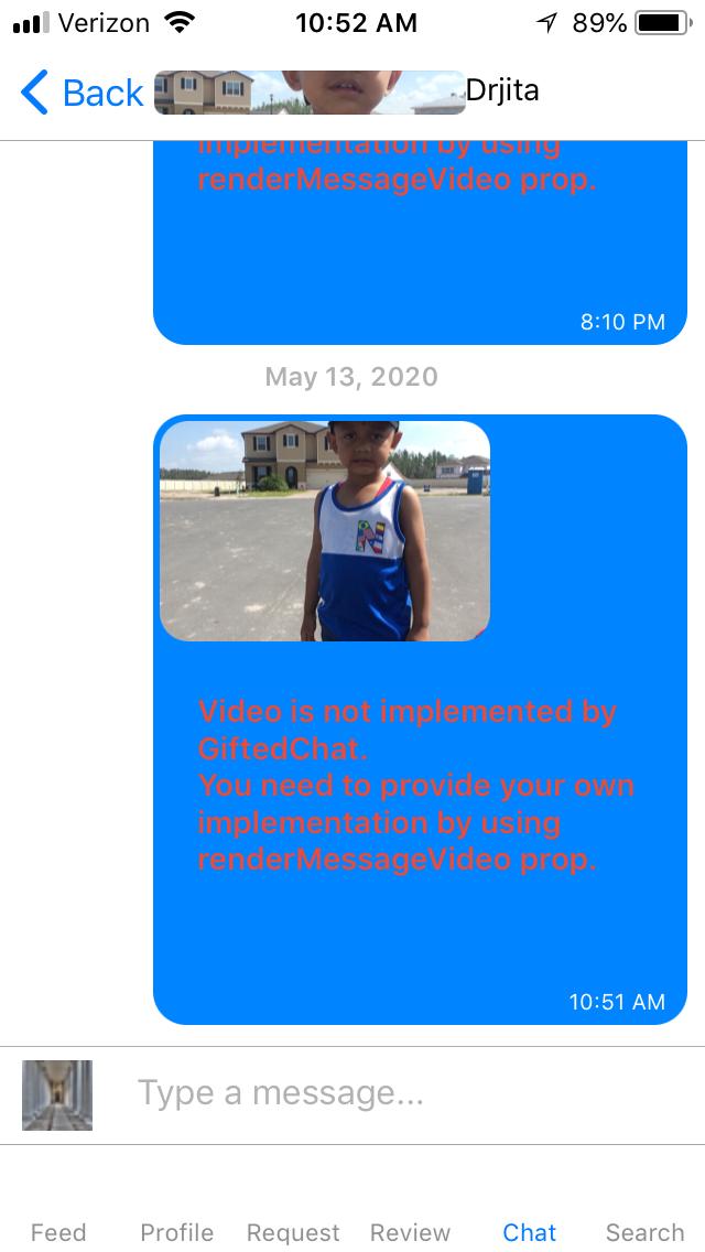 react-native-gifted-chat Video message is not displayed -Video not implemented by GiftedChat ...