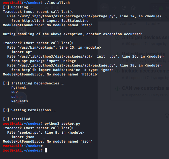 why doesn't it work? · Issue #191 · thewhiteh4t/seeker · GitHub