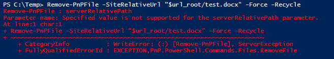 Bug Remove Pnpfile Siterelativeurl Returns An Error About Serverrelativepath · Issue 2134 