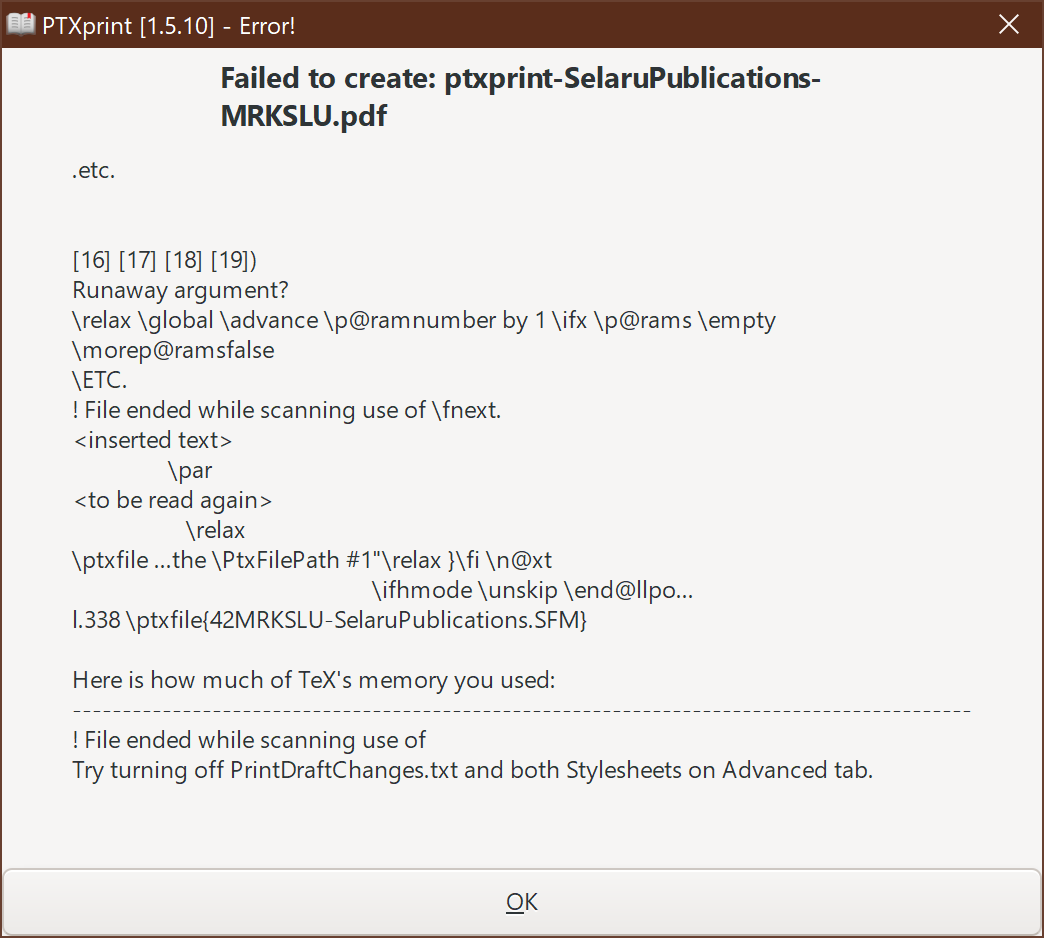 v1.5.10 fails to print with an issue with the colophon · Issue #386 · sillsdev/ptx2pdf · GitHub
