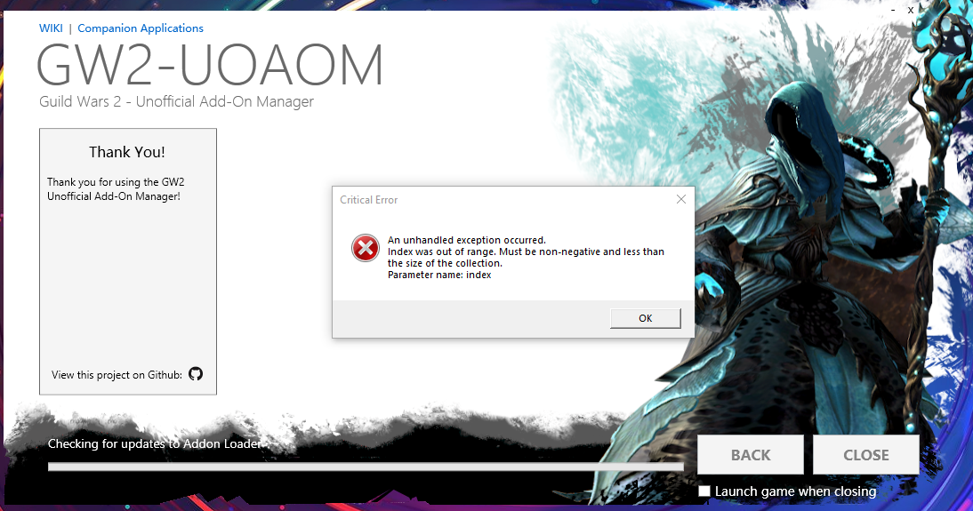 Error: Index was out of range · Issue #218 · gw2-addon-loader/GW2-Addon-Manager · GitHub