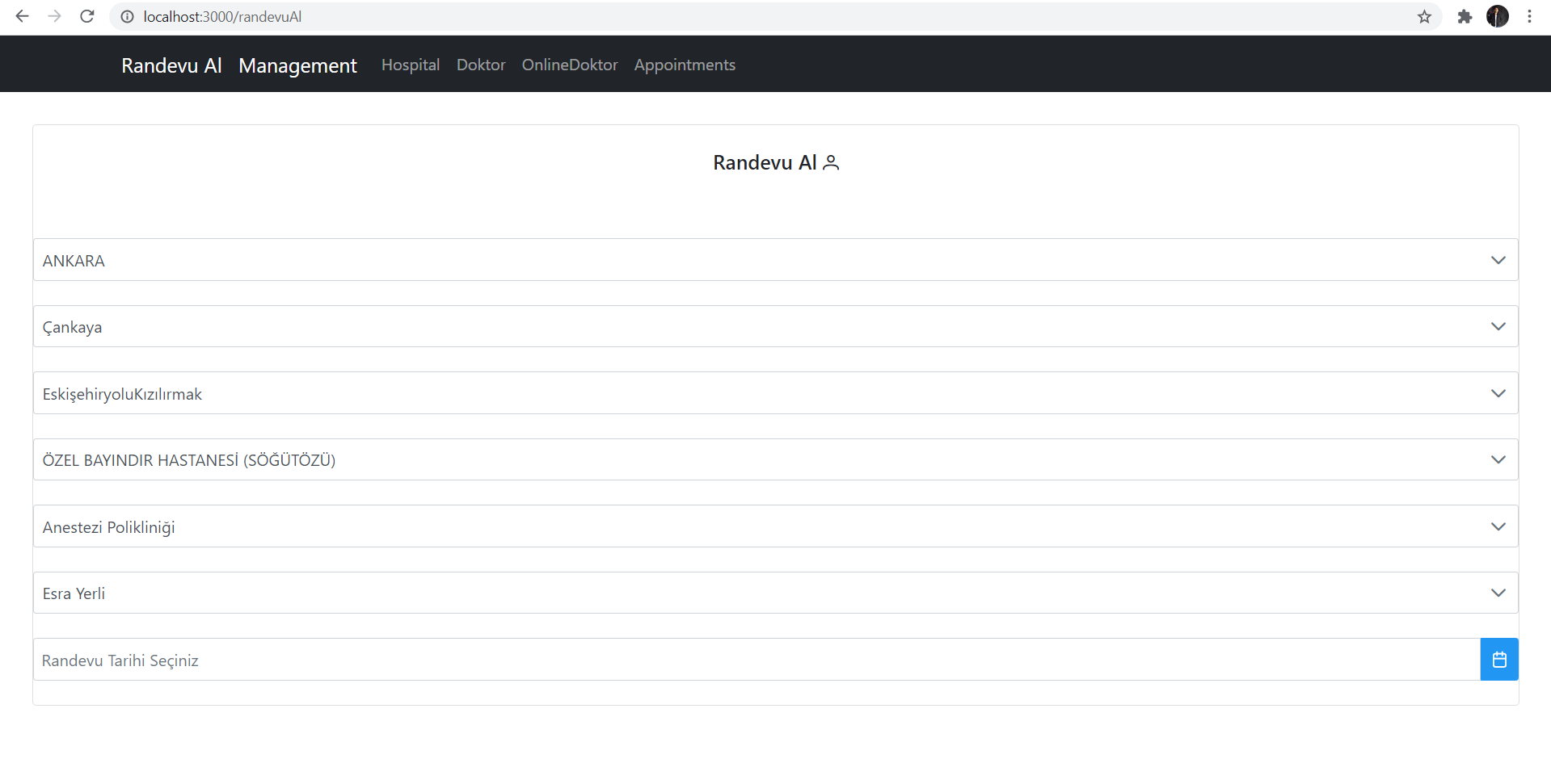 GitHub - Cevik-Cozum/AppointmentManagement-UI