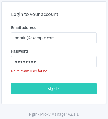 Fresh install, certificate error, unable to login to Nginx Proxy Manager w/ factory creds ...