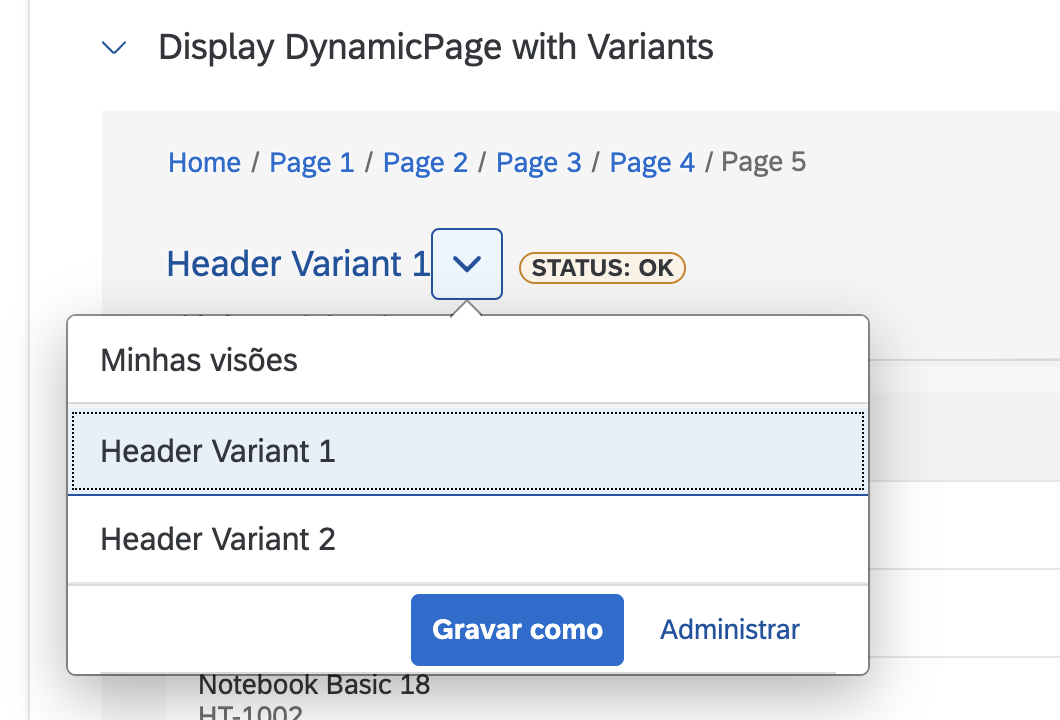 Dynamicpage Header Content Is Being Hidden Visible When Clicking On Variant Management As Title