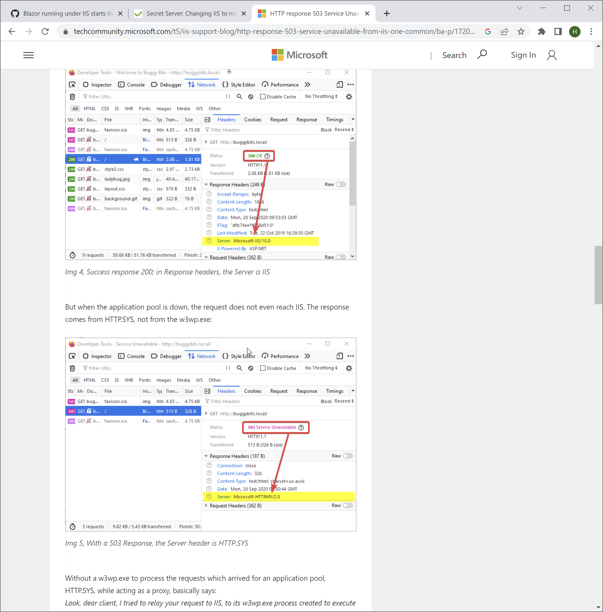 Blazor running under IIS starts throwing 503 without any error. · Issue #42661 · dotnet ...