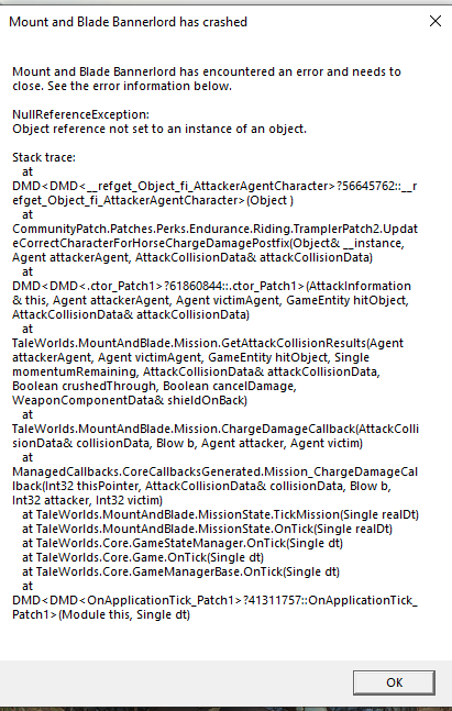 TramplerPatch2 error · Issue #316 · BUTR/MnB2-Bannerlord-CommunityPatch · GitHub