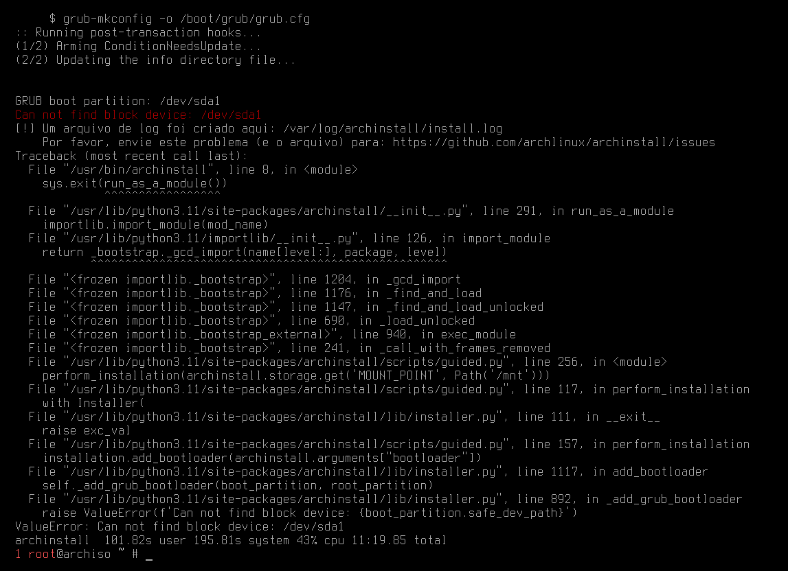 Can T Find Block Device Dev Sda1 · Issue 2056 · Archlinux Archinstall