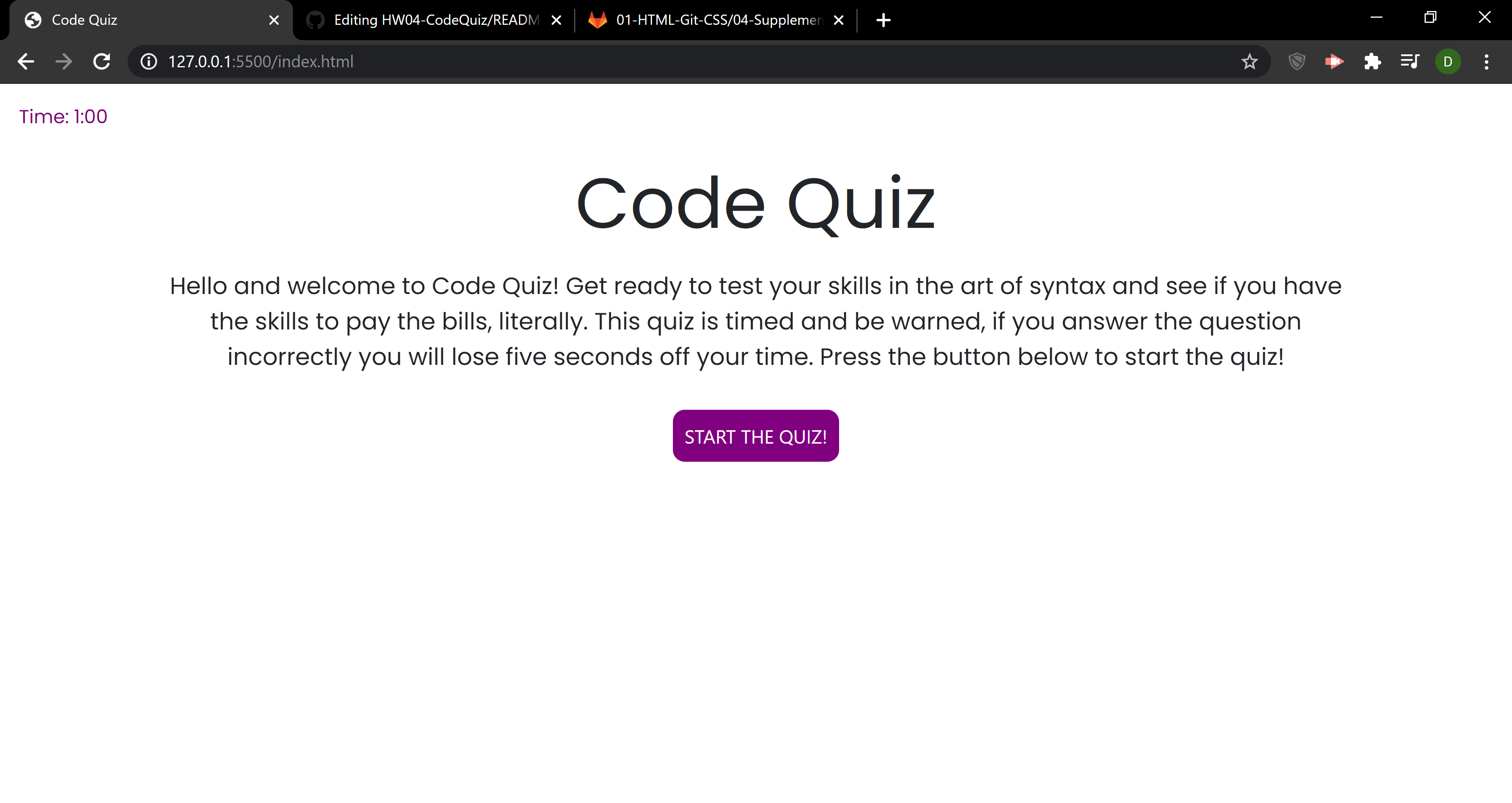GitHub - davidlindnerjr/HW04-CodeQuiz
