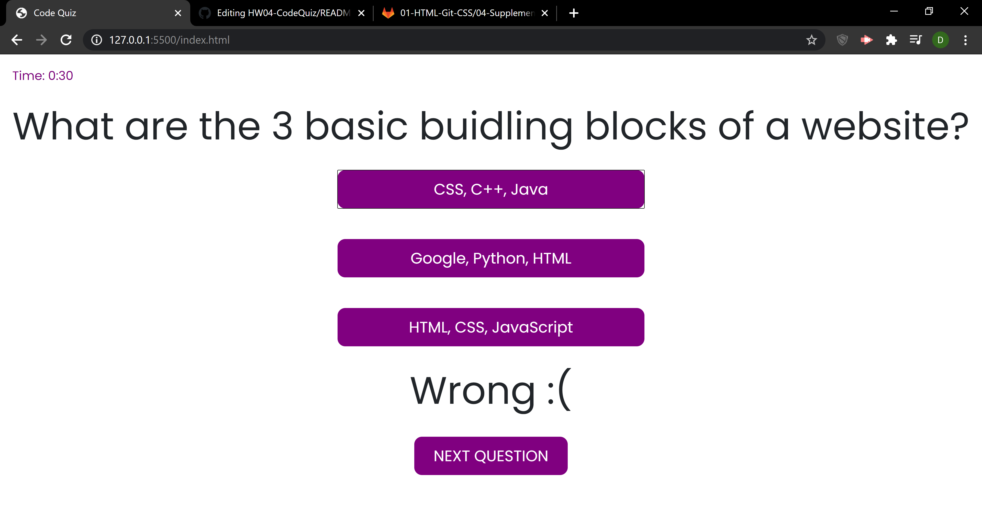 GitHub - davidlindnerjr/HW04-CodeQuiz