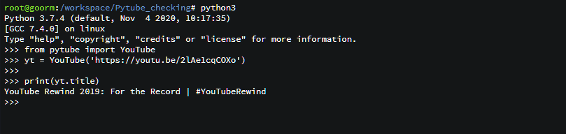 [BUG] Demo example not working · Issue #999 · pytube/pytube · GitHub