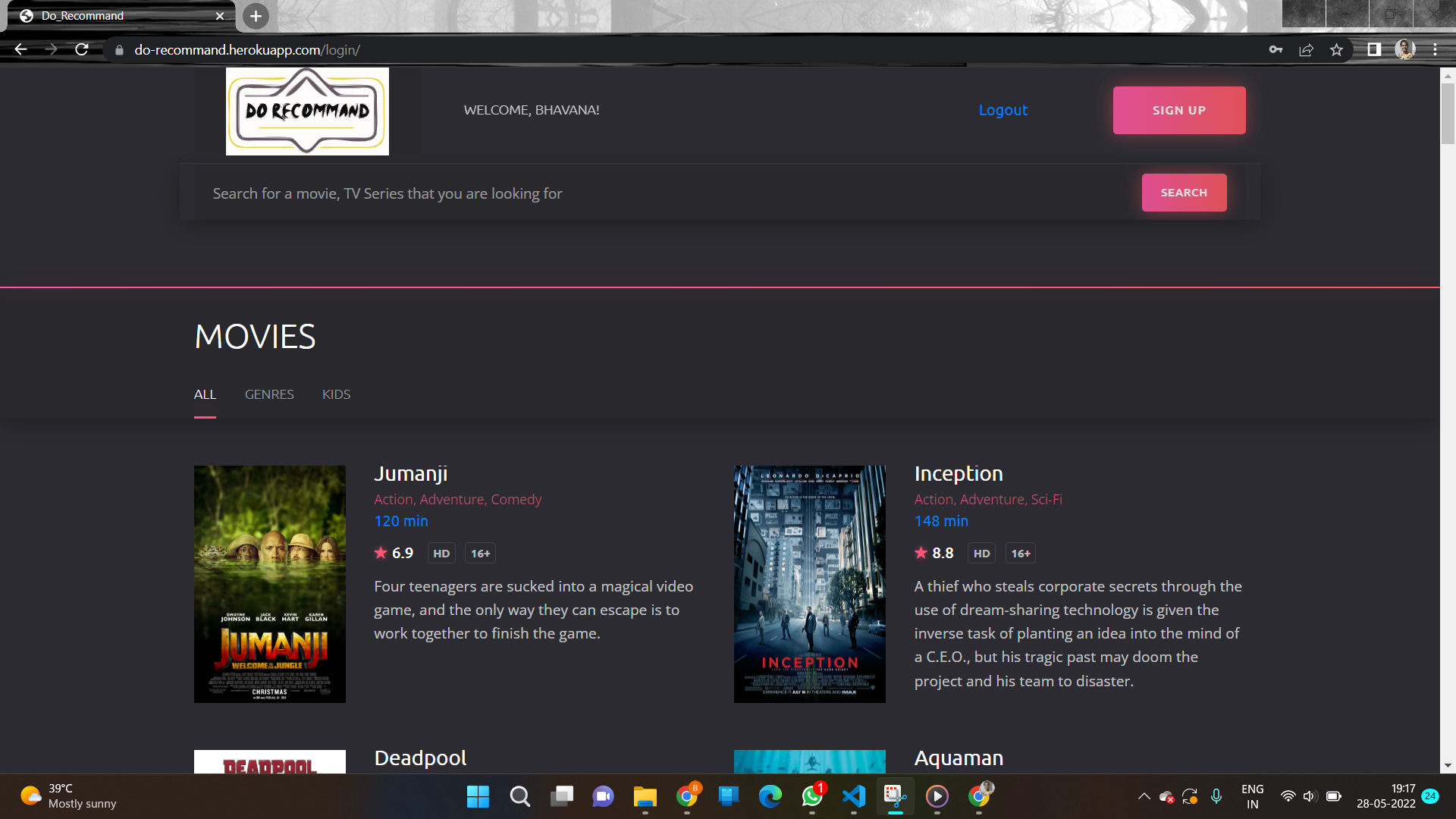 GitHub - vaishnavieluru/movie-recommendation