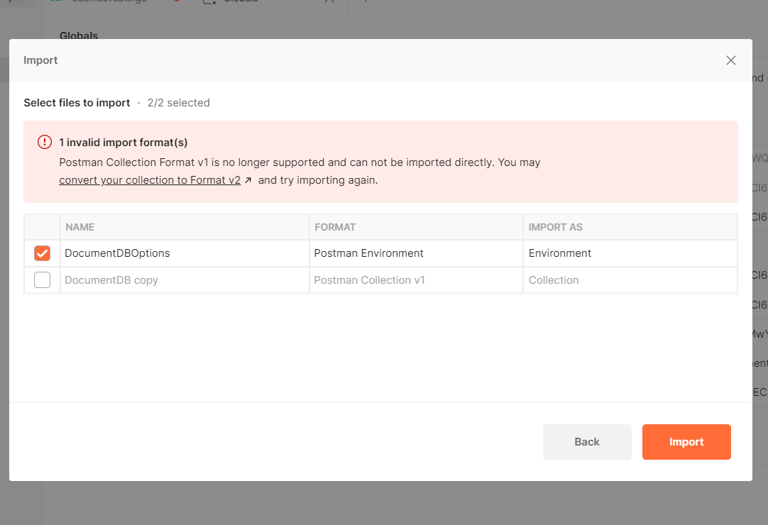 Postman Collection Format V1 Is No Longer Supported And Can Not Be