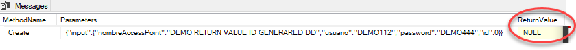 Configuration.Auditing.SaveReturnValues = true; no save in column ReturnValue in the table ...