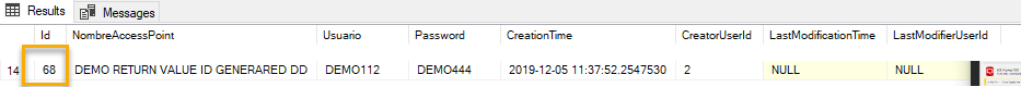 Configuration.Auditing.SaveReturnValues = true; no save in column ReturnValue in the table ...