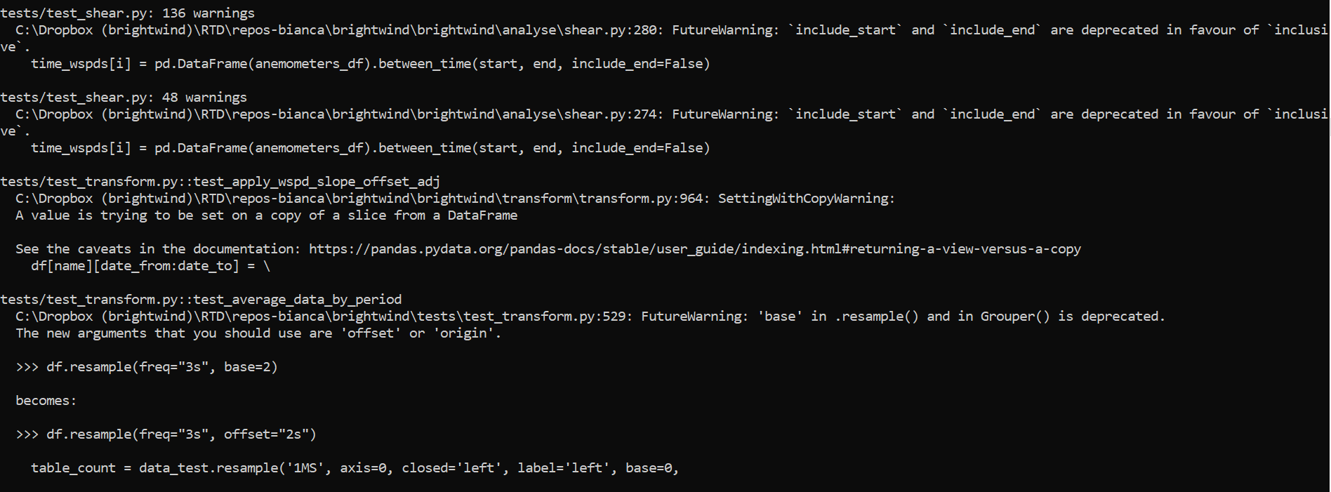 Pandas v1.4.4 - v1.5.3 Warnings · Issue #356 · brightwind-dev ...