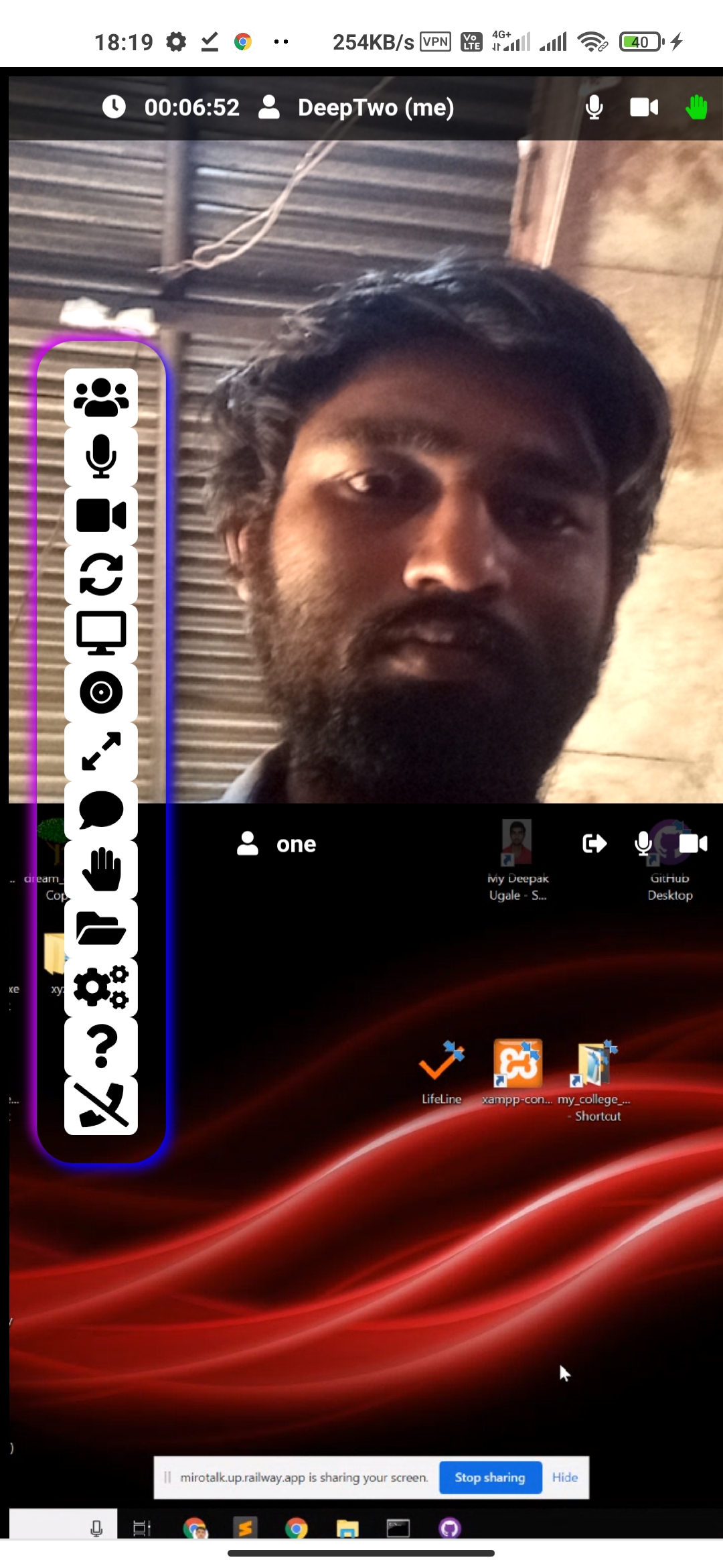 Screen sharing time full screen not available for who is view shared screen , there block is ...