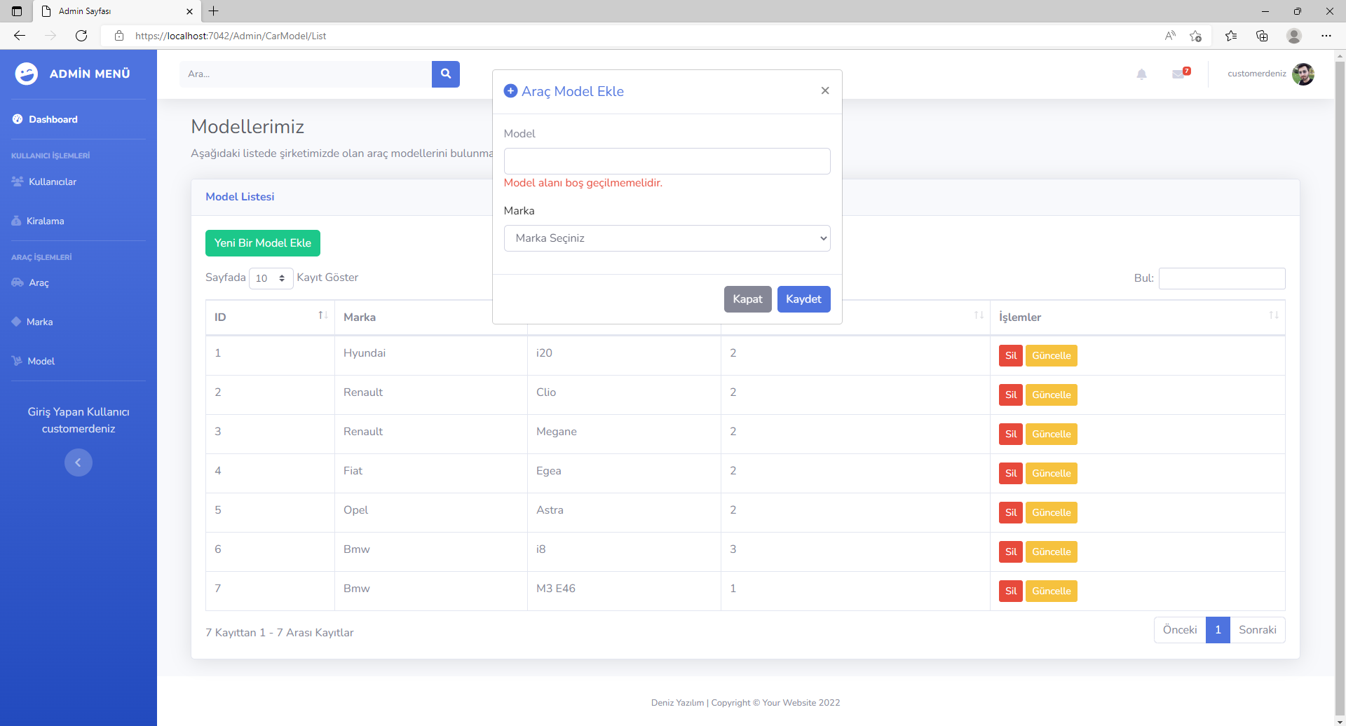 GitHub - denizduman1/Rent-A-Car: ASP CORE 6.0 MVC ile Araba kiralama ...