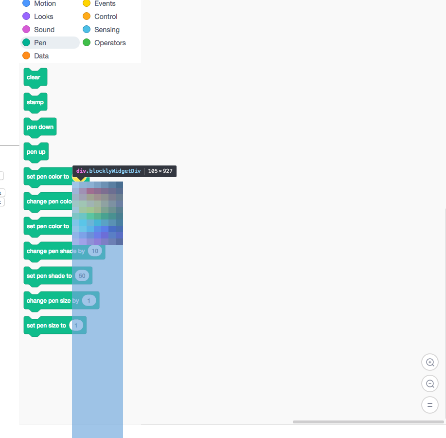 WidgetDiv height causes the page to scroll · Issue #1023 · scratchfoundation/scratch-blocks · GitHub