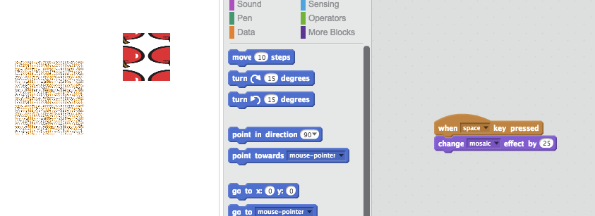 When Increasing Mosaic Effects Many Times Sprites Image Flipped And Started Becoming Bigger