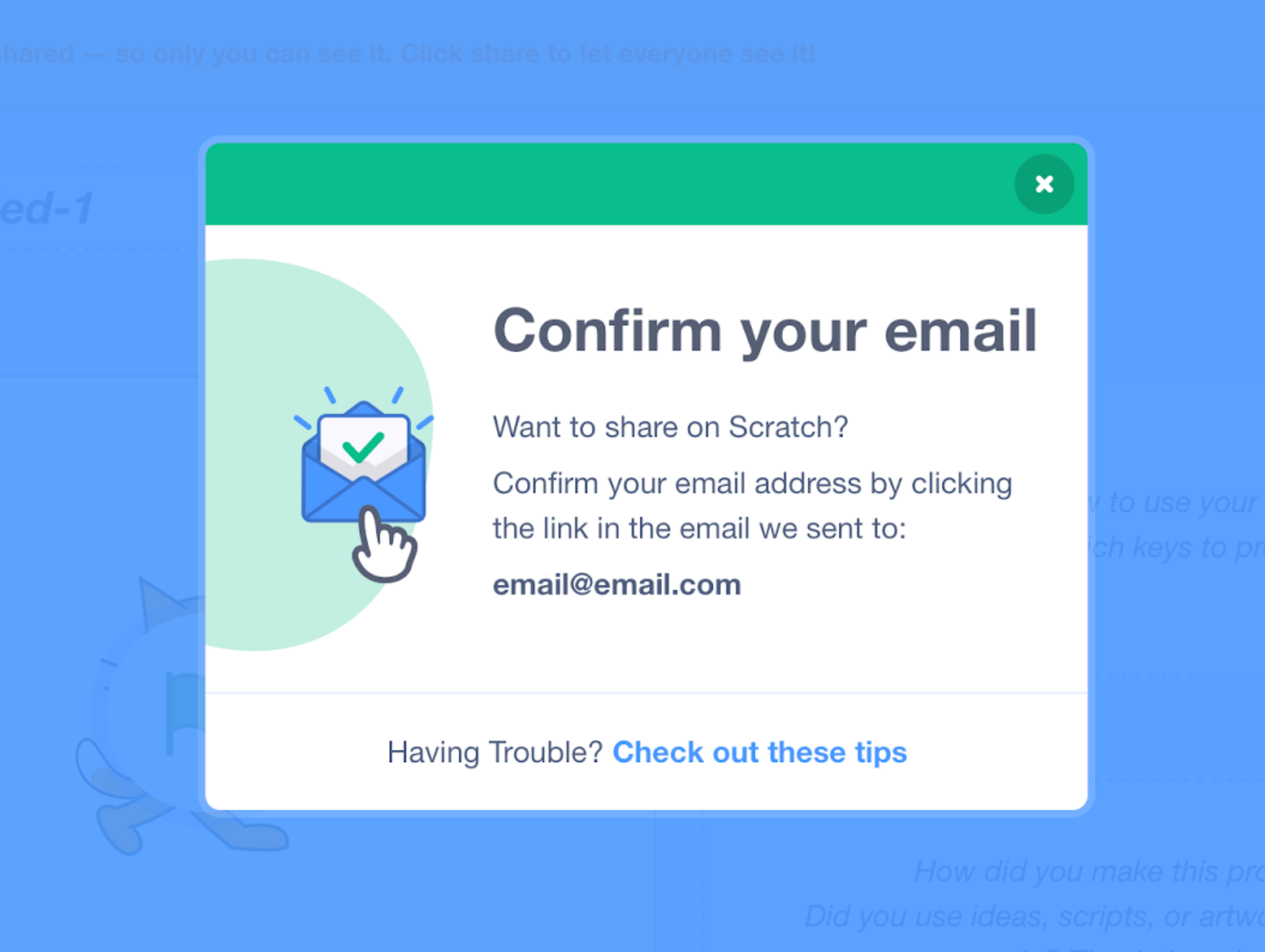Update "Email Confirmation" modal · Issue #4390 · scratchfoundation ...