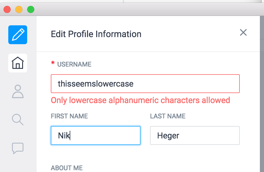 Only Lowercase Alphanumeric Characters Allowed Issue 73 AKASHAorg 