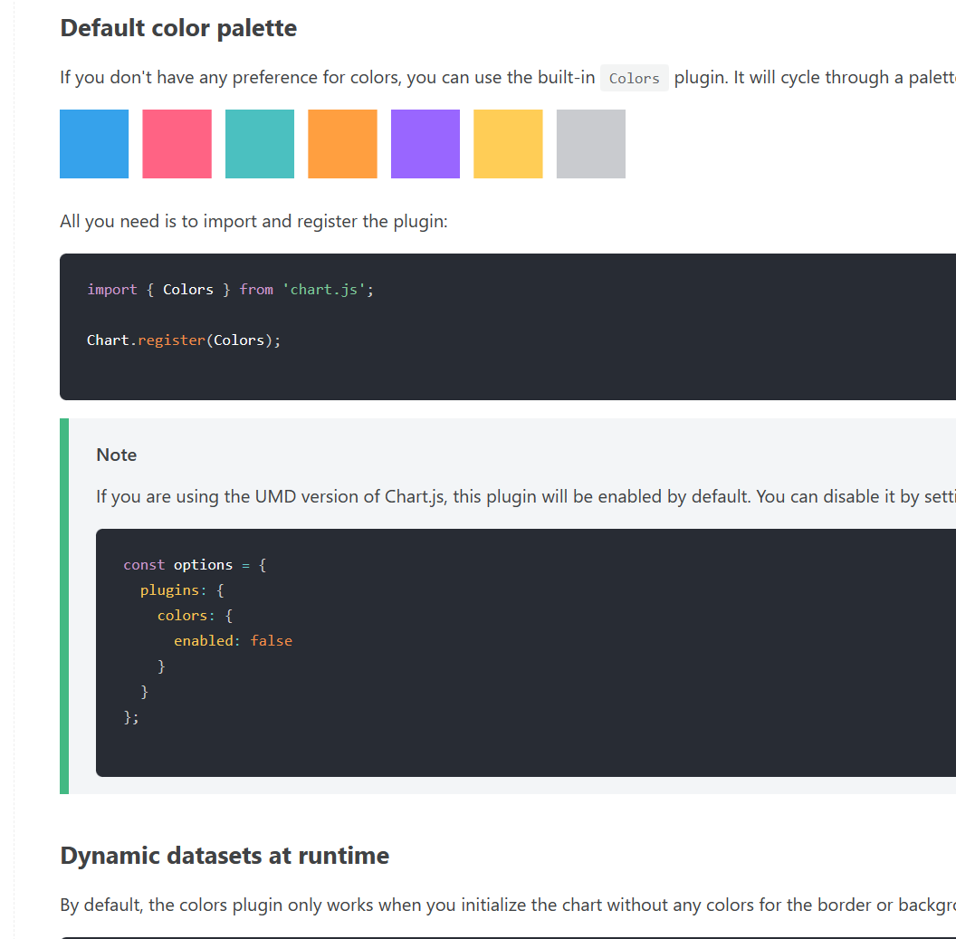 How to use the Colors plugin? No docs/info :( · Issue #11449 · chartjs/Chart.js · GitHub