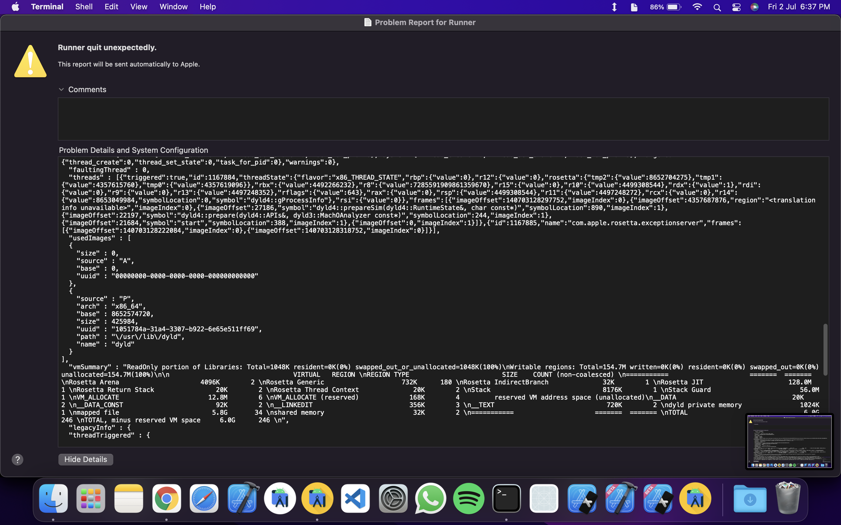 [macOS Moneterey] App crashes when running simulator · Issue #85545 · flutter/flutter · GitHub