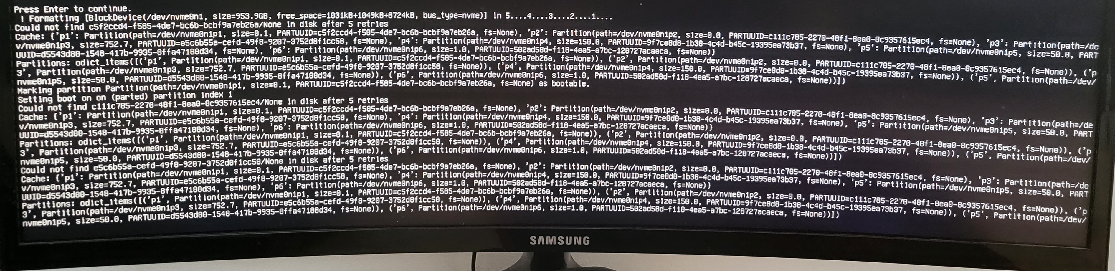 Could not find /None after 5 retries · Issue #1593 · archlinux ...