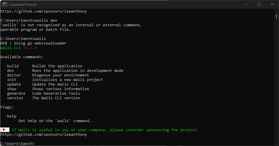 Wails 2.3.0 Showing As 2.2.0 · Issue #2251 · wailsapp/wails · GitHub