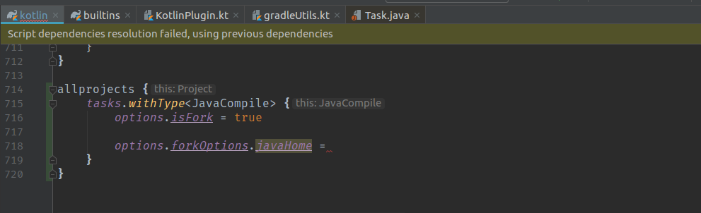 Script Dependencies Resolution Failed Is Shown For Any Error In Script · Issue 1183 · Gradle 