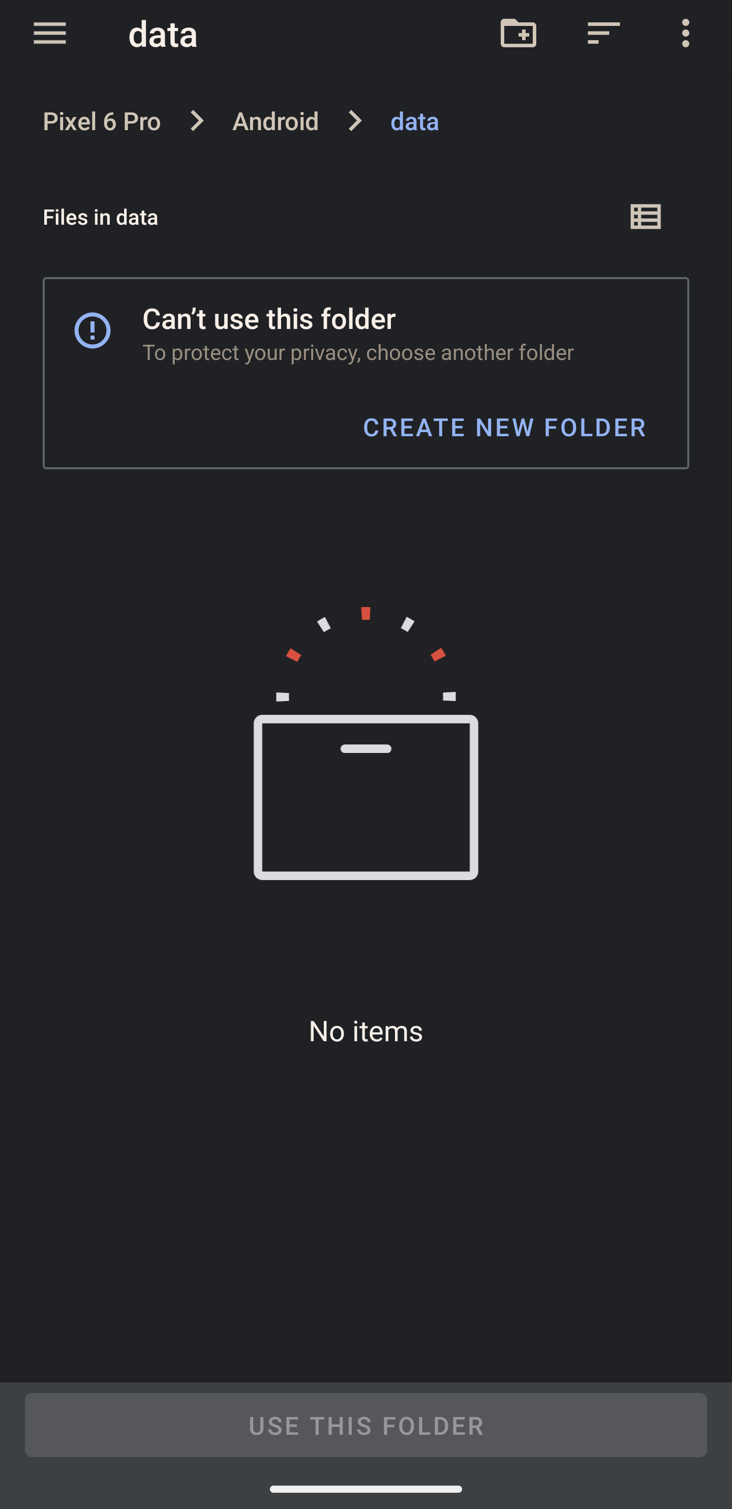 Allow Access to Android data folder (To protect your privacy, choose another folder) · Issue ...