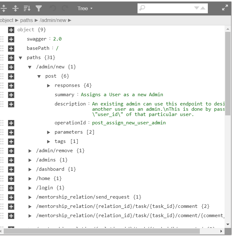 Beautify/Format Swagger.json · Issue #840 · anitab-org/mentorship ...
