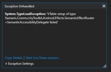[Bug] SemanticEffect Description 'VTable setup.... failed' · Issue #1671 · xamarin ...