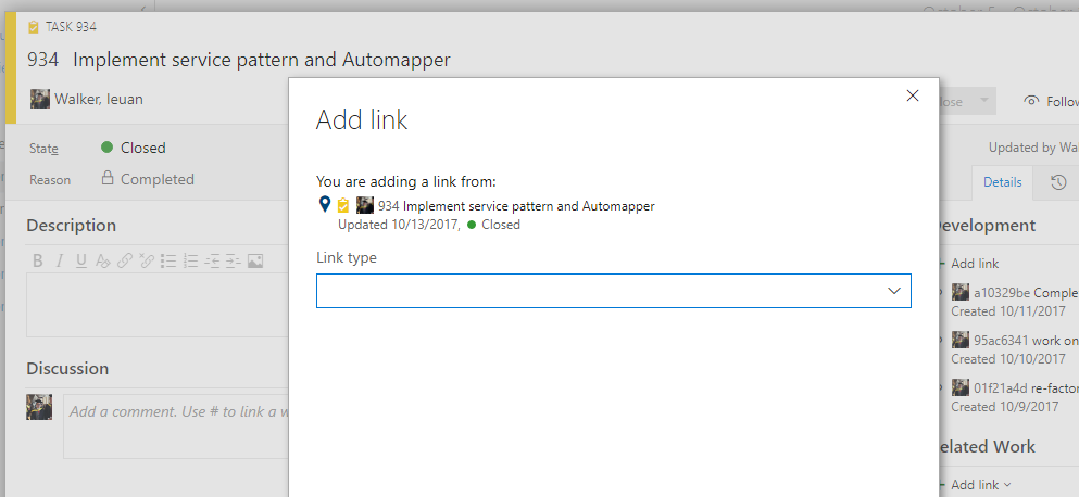 Unable to add a development link to a task · Issue #5663 · microsoft ...