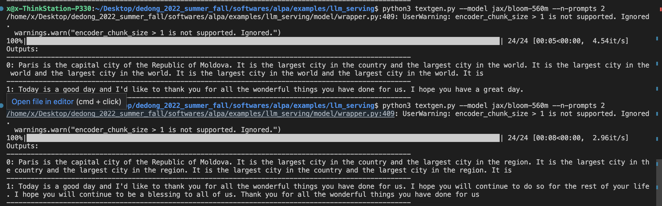 Fix bloom model single-device multi-batch input output mismatch by ddxxdd-code · Pull Request ...