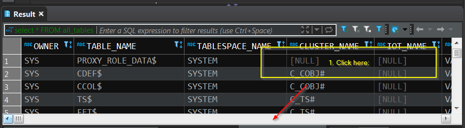 Incorrect behaviour of horizontal scroll bar in results grid · Issue ...