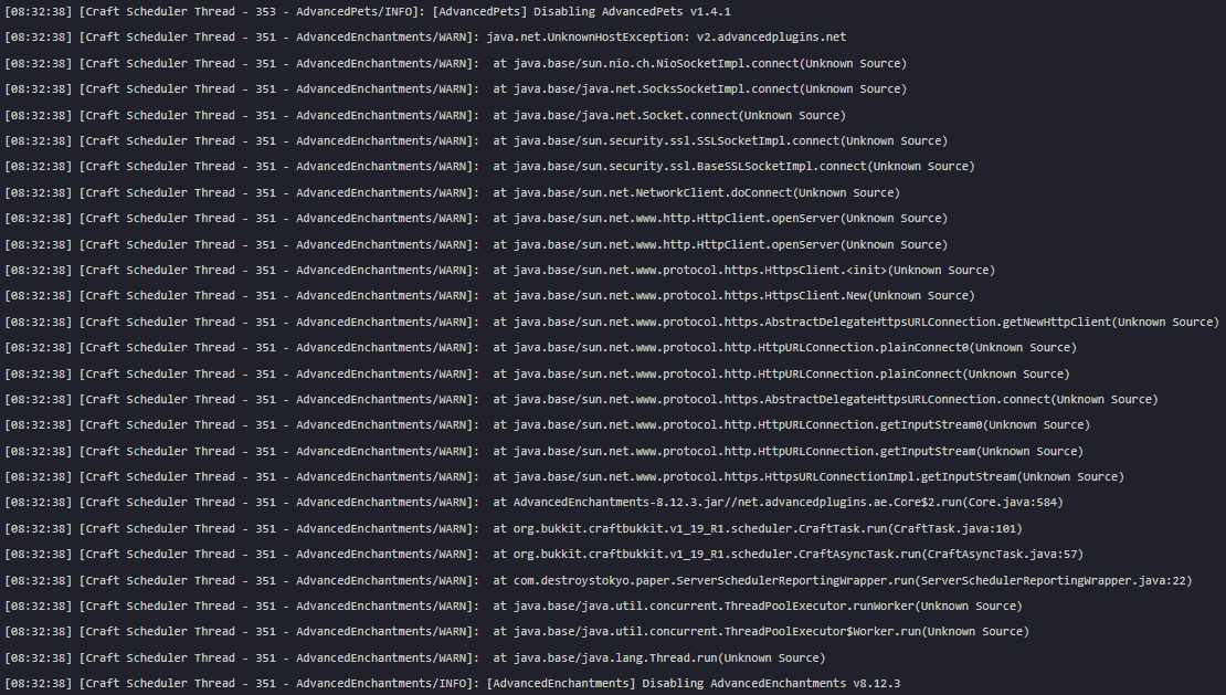 Authentication server going down disables plugin · Issue #3240 · GC-spigot/AdvancedEnchantments ...